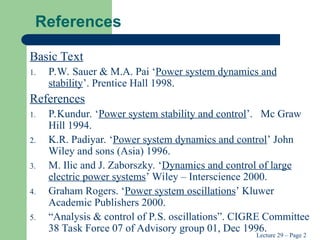 Power system dynamics and Stability analysis | PPT