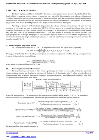 Assessing Discriminatory Performance of a Binary Logistic Regression ...