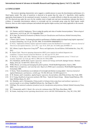 Assessing Discriminatory Performance of a Binary Logistic Regression Model | PDF | Medical Health