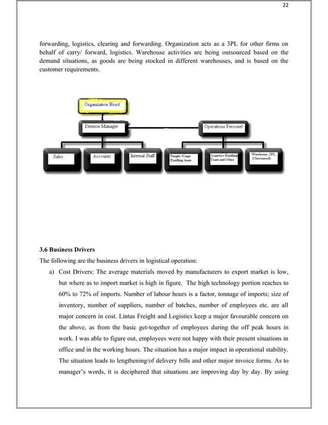 Logistics-project-report | DOC | Logistics and Transportation Industry ...