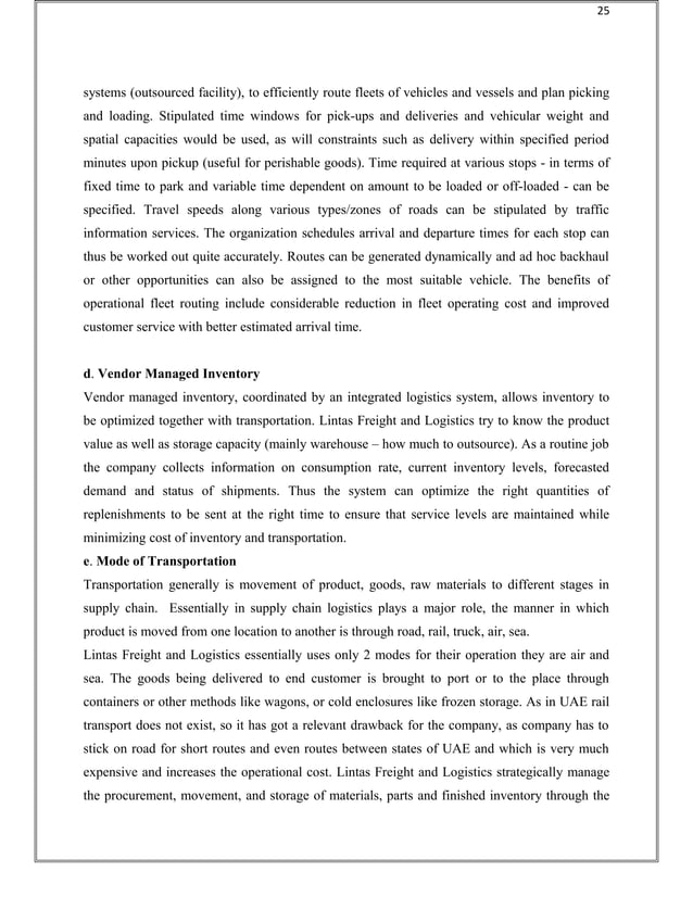 Logistics-project-report | DOC | Logistics and Transportation Industry ...