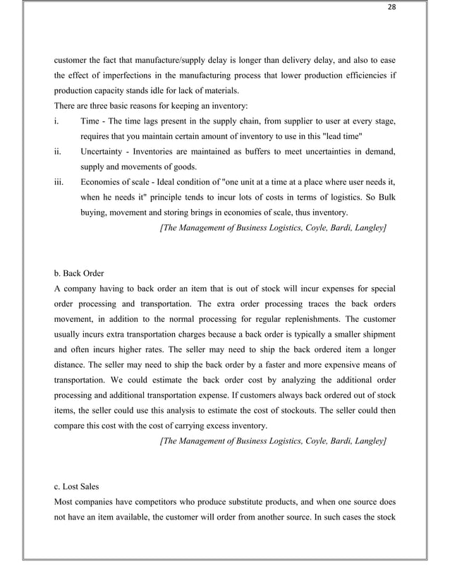 Logistics-project-report | DOC | Logistics and Transportation Industry ...