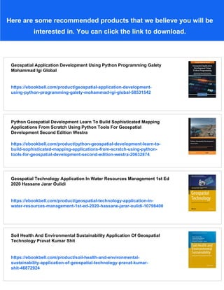 Geospatial Application Development Using Python Programming Galety | PDF