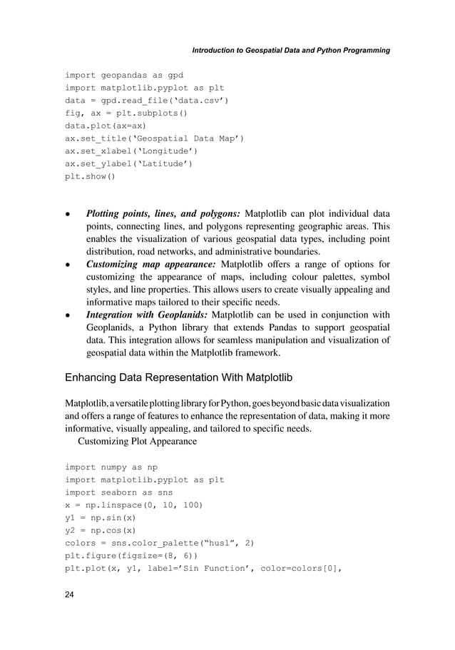 Geospatial Application Development Using Python Programming Galety | PDF