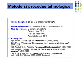 Curs complet Metode si procedee tehnologice | PDF