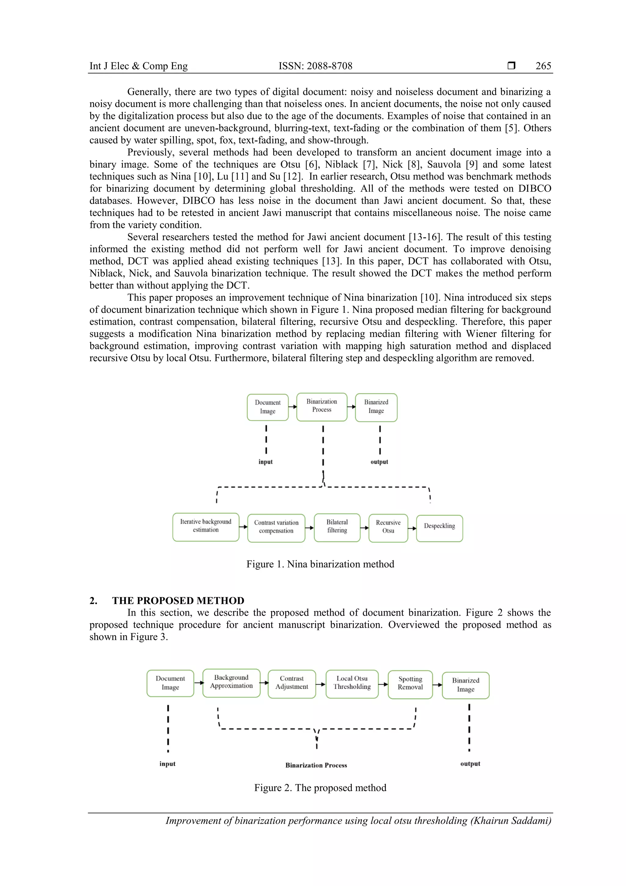 Improvement Of Binarization Performance Using Local Otsu Thresholding Pdf 