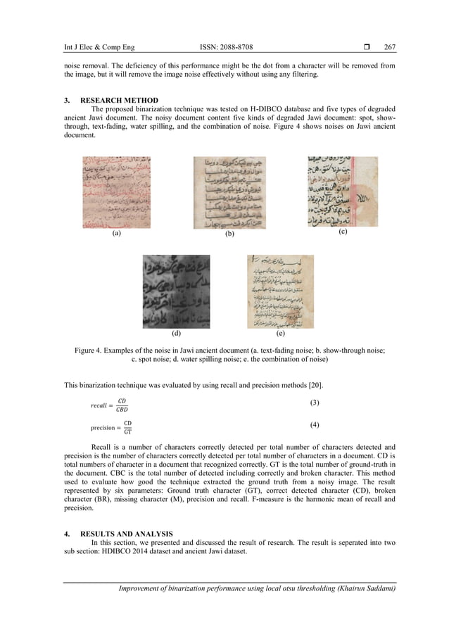 Improvement of binarization performance using local otsu thresholding | PDF | Photo Editing ...