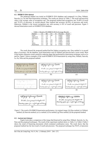 Improvement of binarization performance using local otsu thresholding ...
