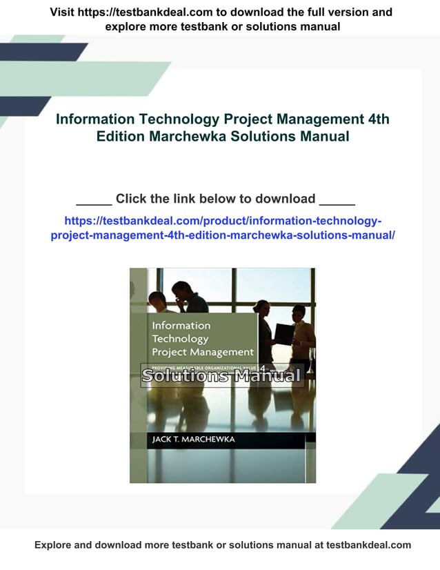 Information Technology Project Management 4th Edition Marchewka Solutions Manual | PDF