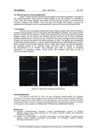 IoT-based intelligent irrigation management and monitoring system using arduino | PDF