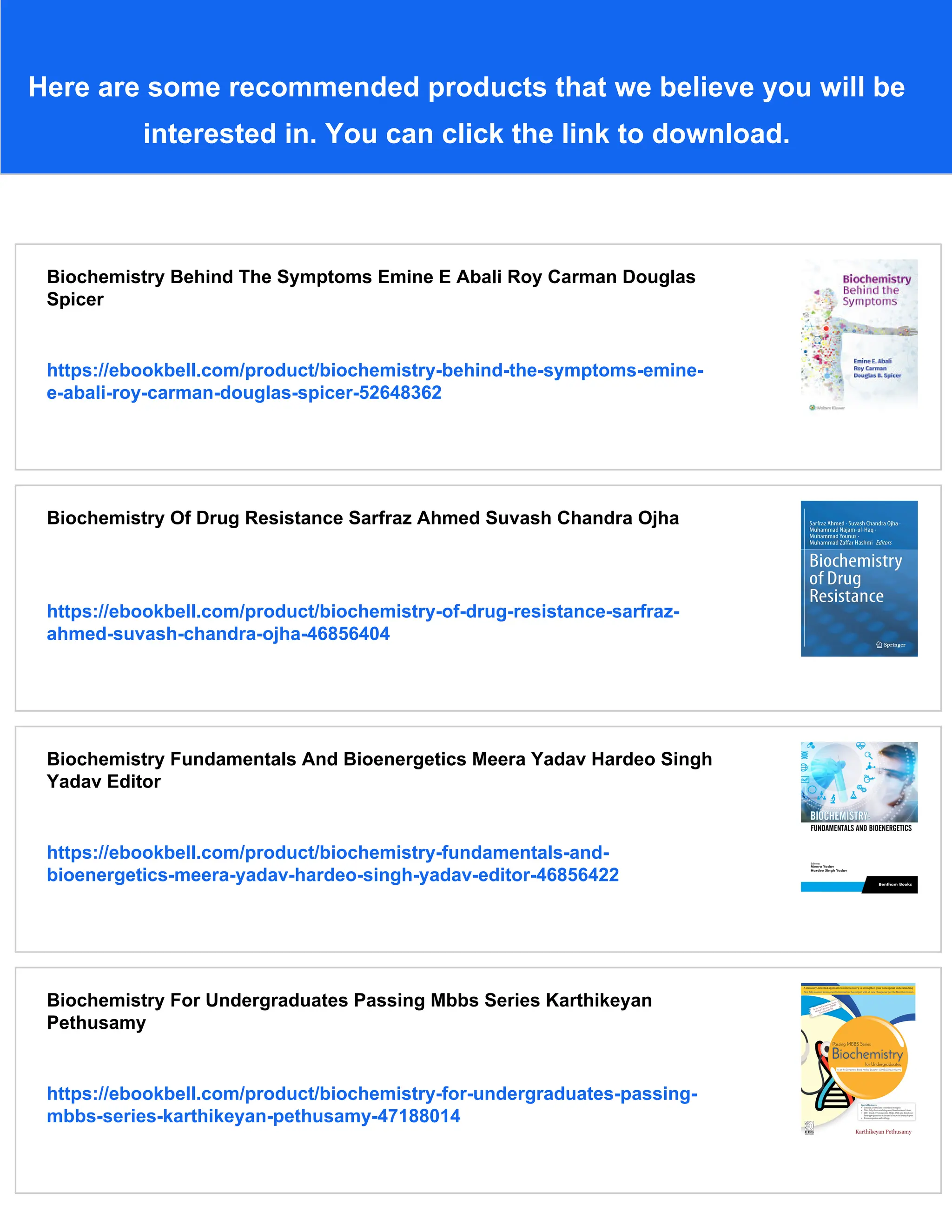 Biochemistry Behind The Symptoms Spicer Douglas Carman Roy Abali | PDF