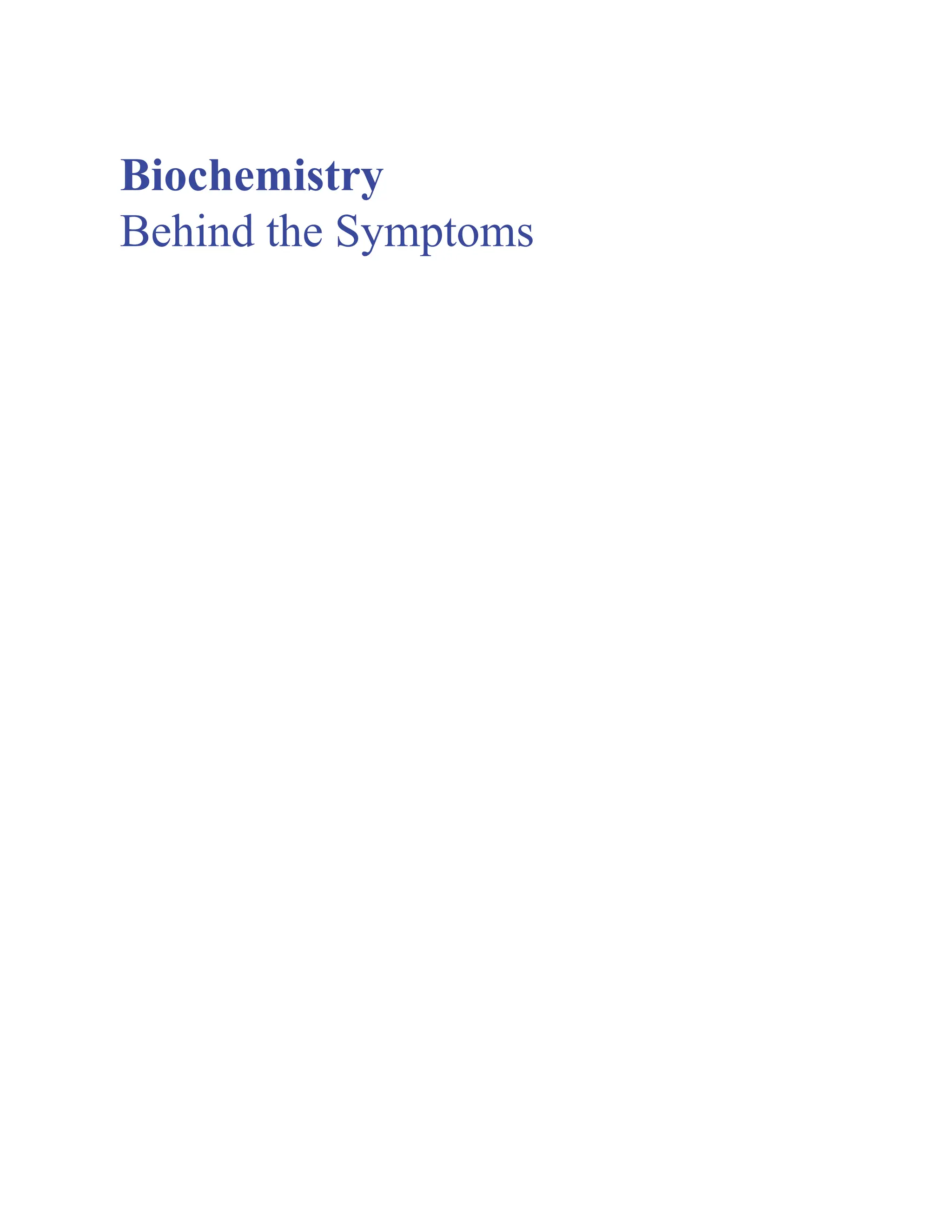 Biochemistry Behind The Symptoms Spicer Douglas Carman Roy Abali | PDF