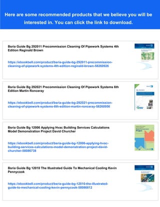 Bsria Guide Bg 292012 Precommission Cleaning Of Pipework Systems 5th ...