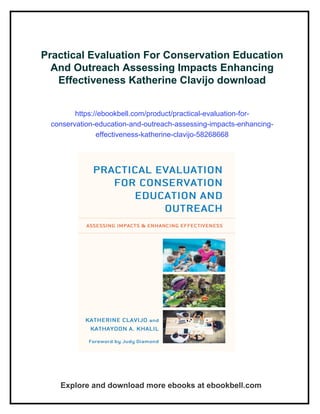 Practical Evaluation For Conservation Education And Outreach Assessing Impacts Enhancing ...