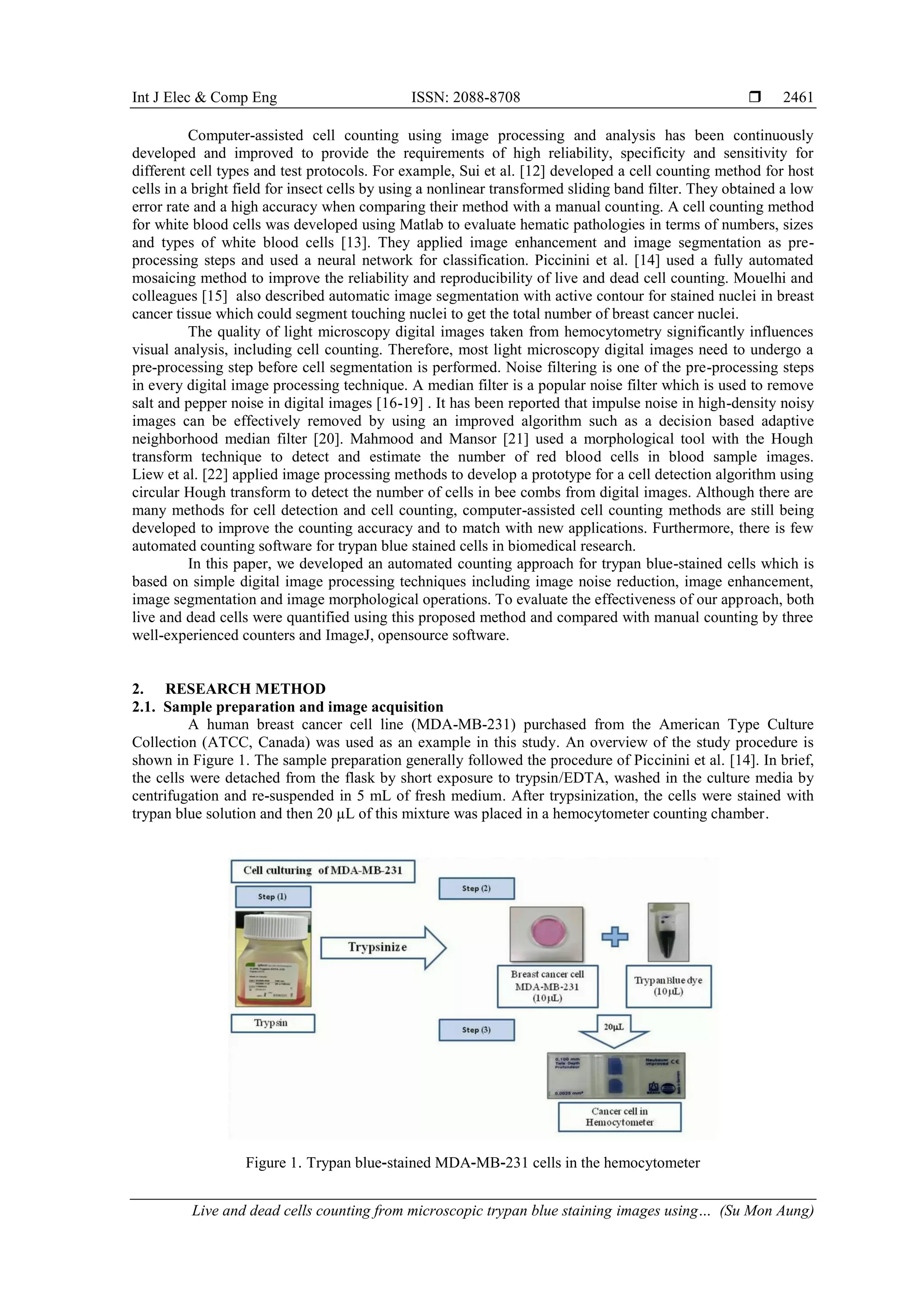Live And Dead Cells Counting From Microscopic Trypan Blue Staining Images Using Thresholding And