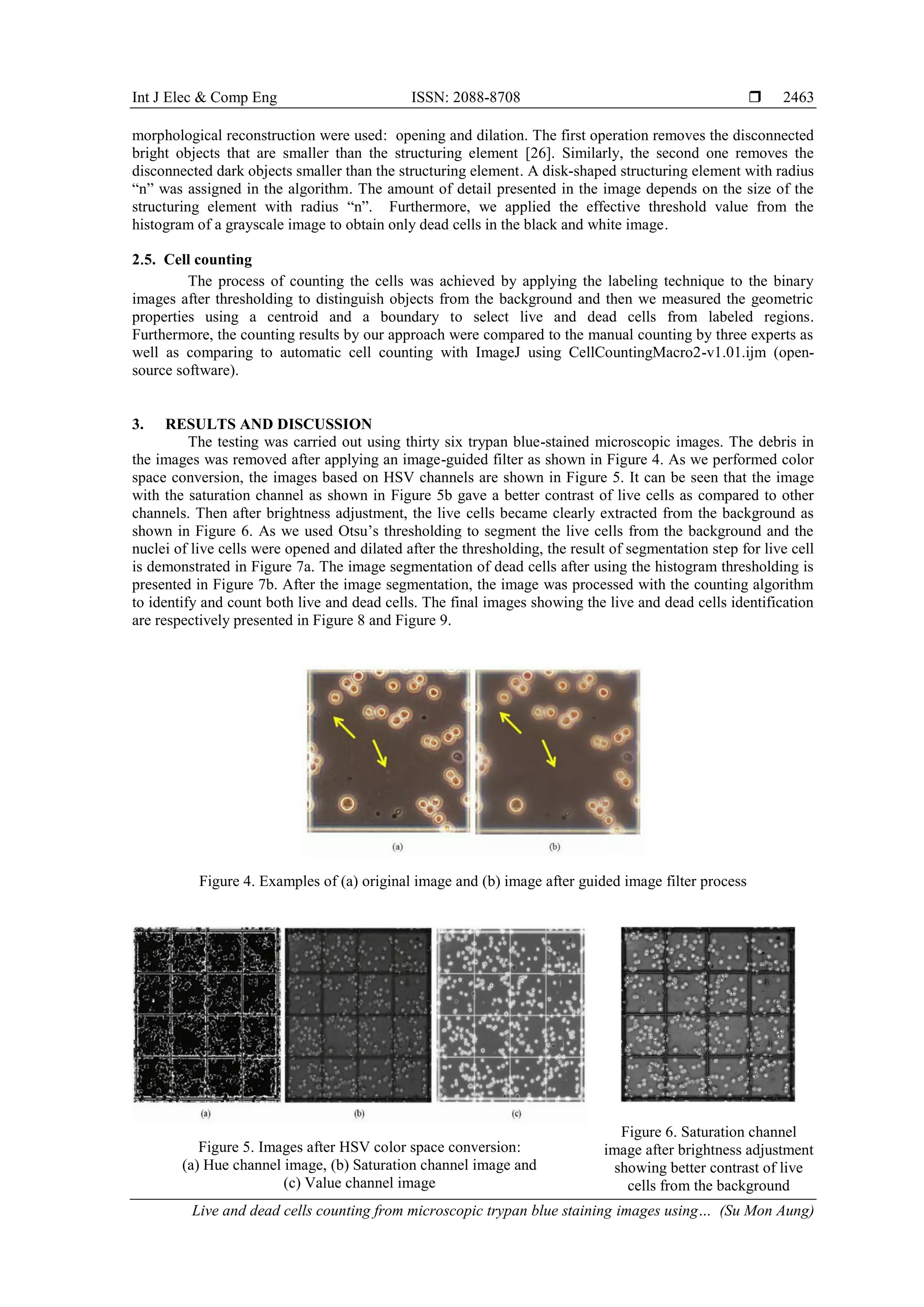 Live and Dead Cells Counting from Microscopic Trypan Blue Staining Images using Thresholding and ...