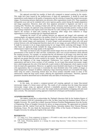 Live and Dead Cells Counting from Microscopic Trypan Blue Staining Images using Thresholding and ...