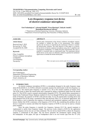 Low-frequency response test device of electret condenser microphone | PDF