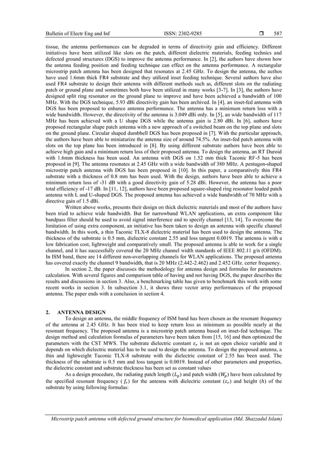 Microstrip Patch Antenna With Defected Ground Structure For Biomedical Application Pdf