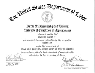 Certificate of Completion of Apprenticeship Electrican | PDF