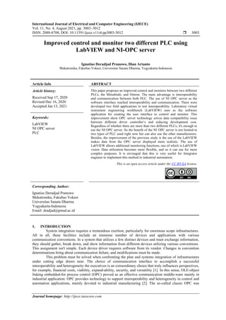 Improved control and monitor two different PLC using LabVIEW and NI-OPC ...