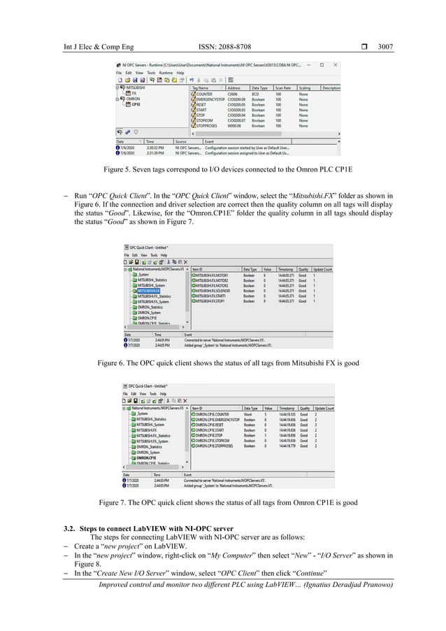 Improved control and monitor two different PLC using LabVIEW and NI-OPC server | PDF
