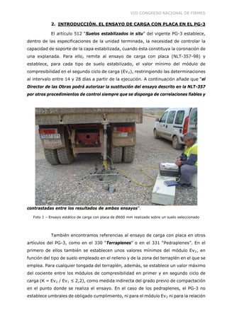 Ingeniería civil: ensayo de carga con placa dinámica | PDF