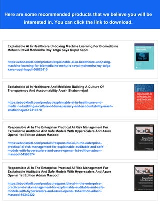 Explainable Ai In Health Informatics Rajanikanth Aluvalu Mayuri Mehta | PDF