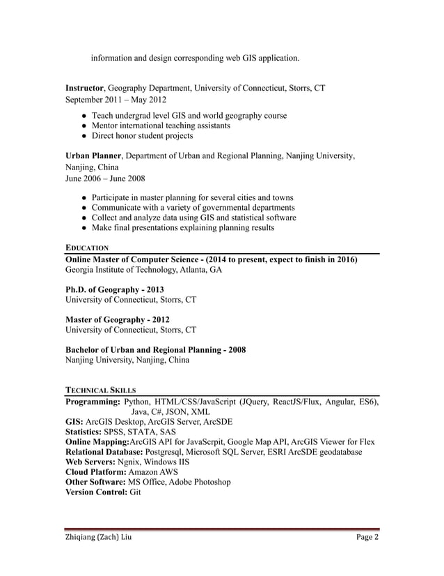 Resume-Python-Developer-ZachLiu | PDF | Web Development | Internet