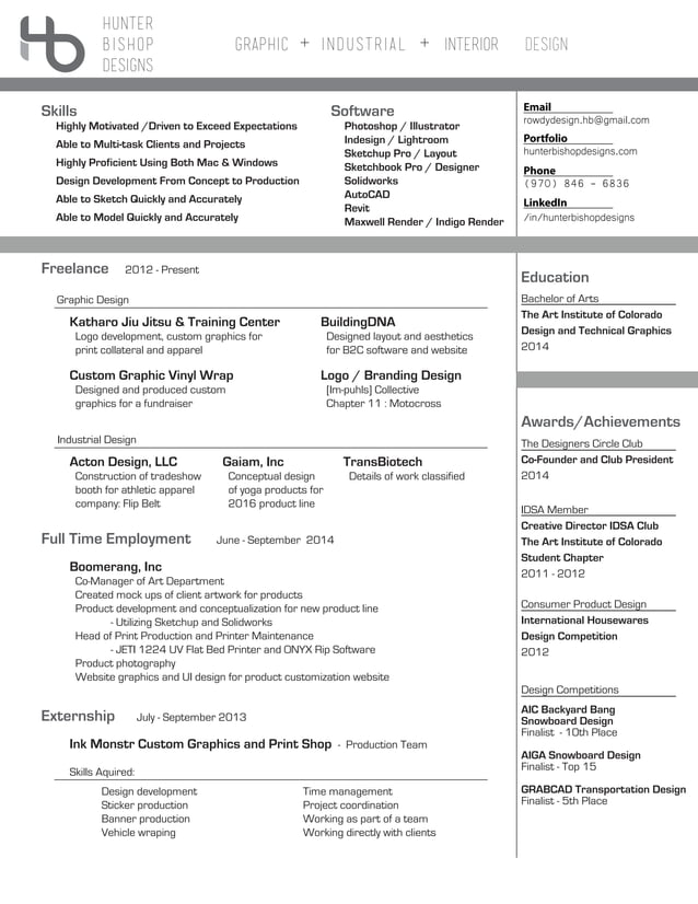 Hunter Bishop_Resume | PDF | Graphics Software | Computer Software and ...
