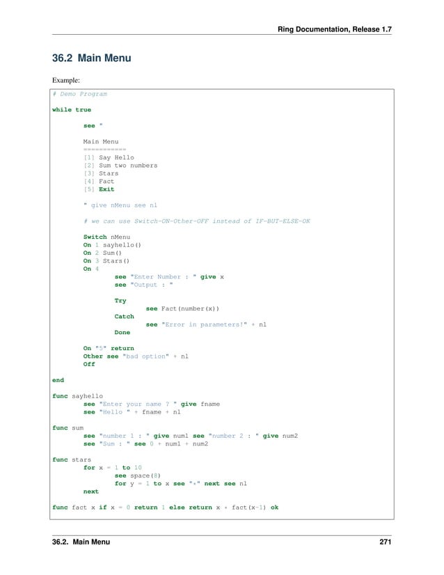 The Ring programming language version 1.7 book - Part 30 of 196 | PDF