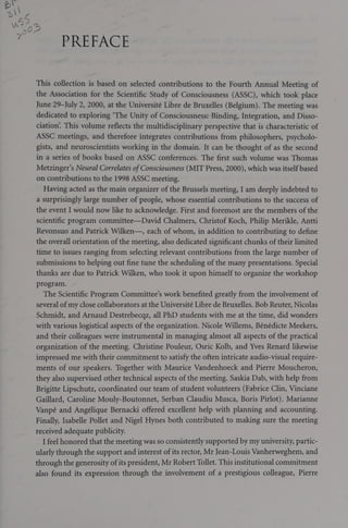 The Unity Of Consciousness Binding Integration And Dissociation ...