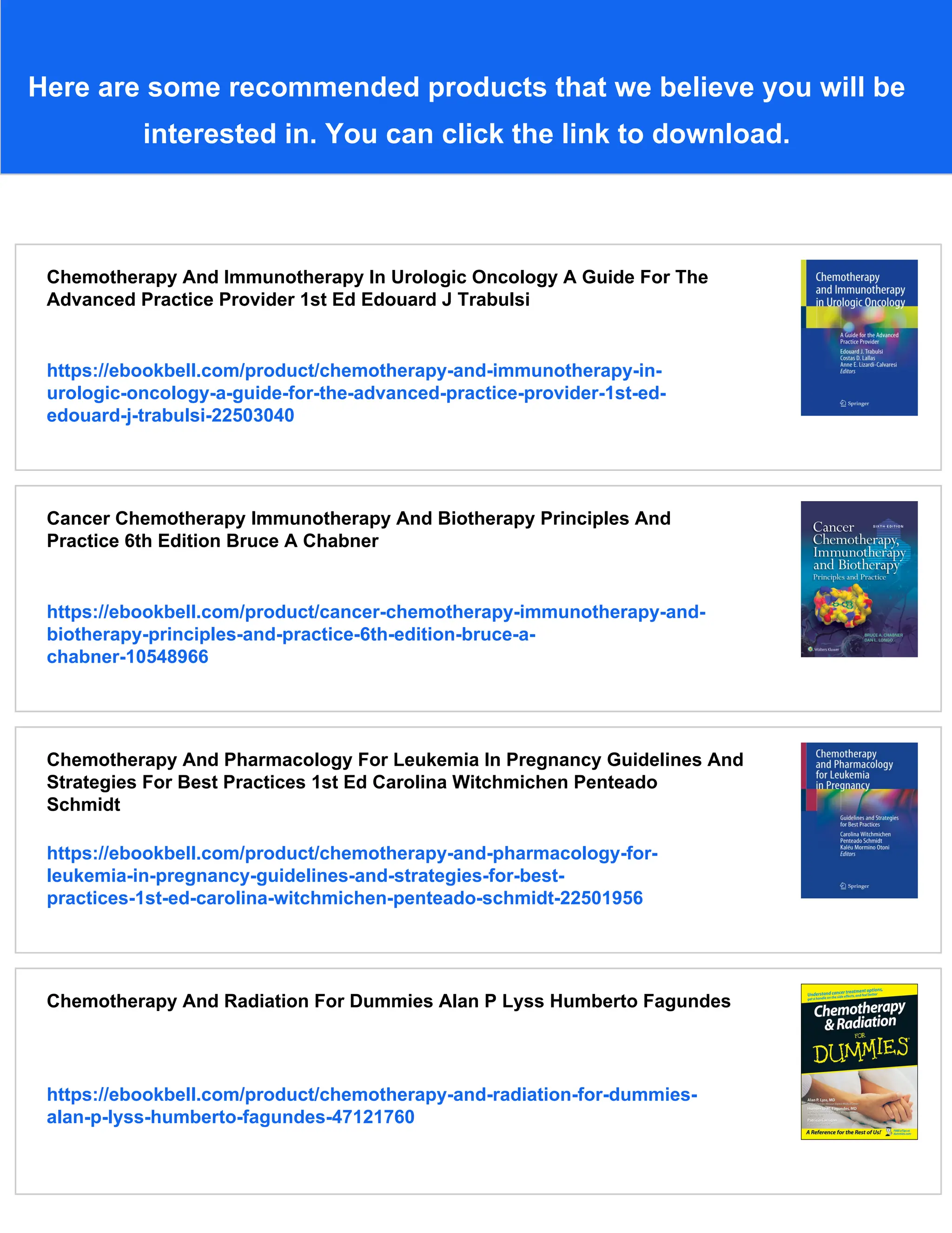 Chemotherapy And Immunotherapy Guidelines And Recommendations For ...