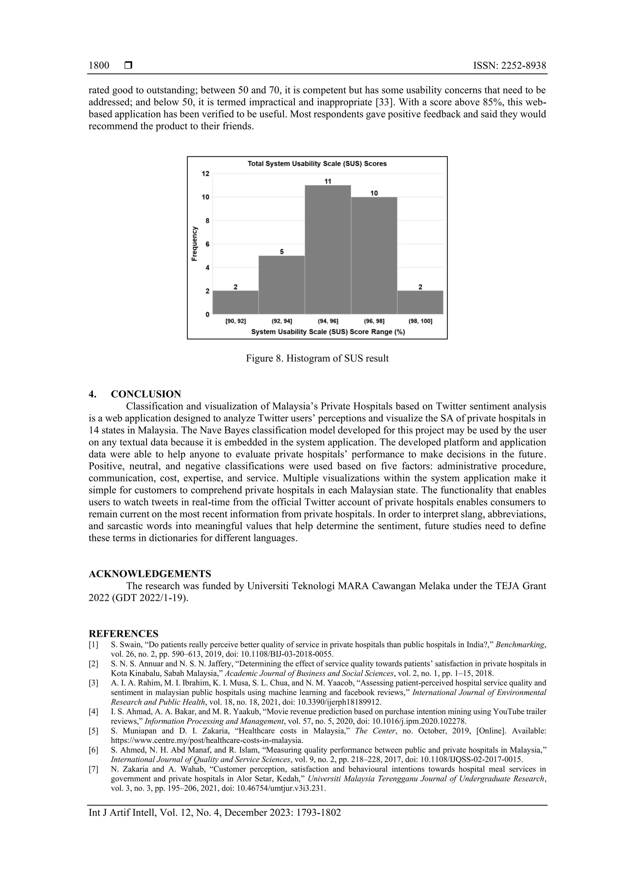 Classification and visualization: Twitter sentiment analysis of Malaysia’s private hospitals | PDF