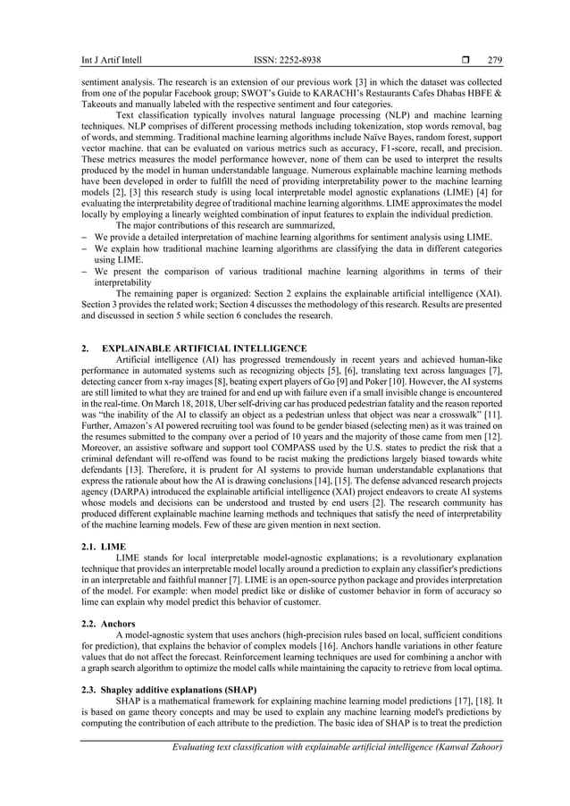 Evaluating text classification with explainable artificial intelligence | PDF