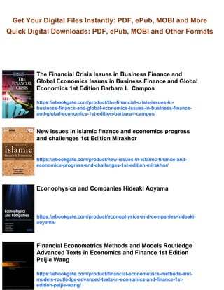Econophysics Background and Applications in Economics Finance and ...