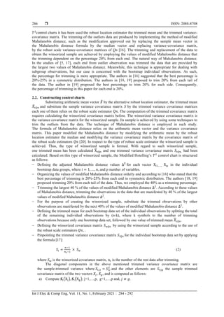 Modified hotelling’s 푻 ퟐ control charts using modified mahalanobis distance | PDF