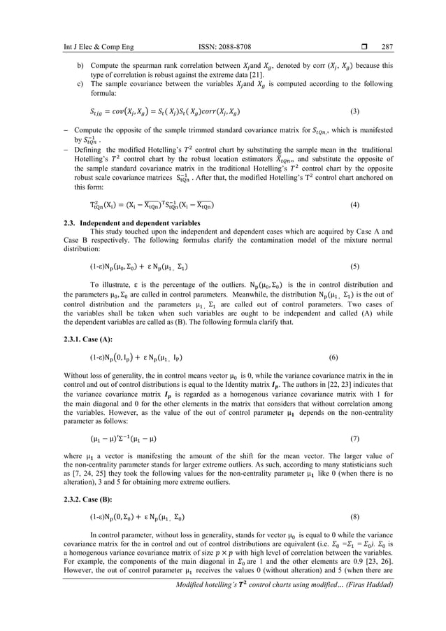 Modified hotelling’s 푻 ퟐ control charts using modified mahalanobis ...