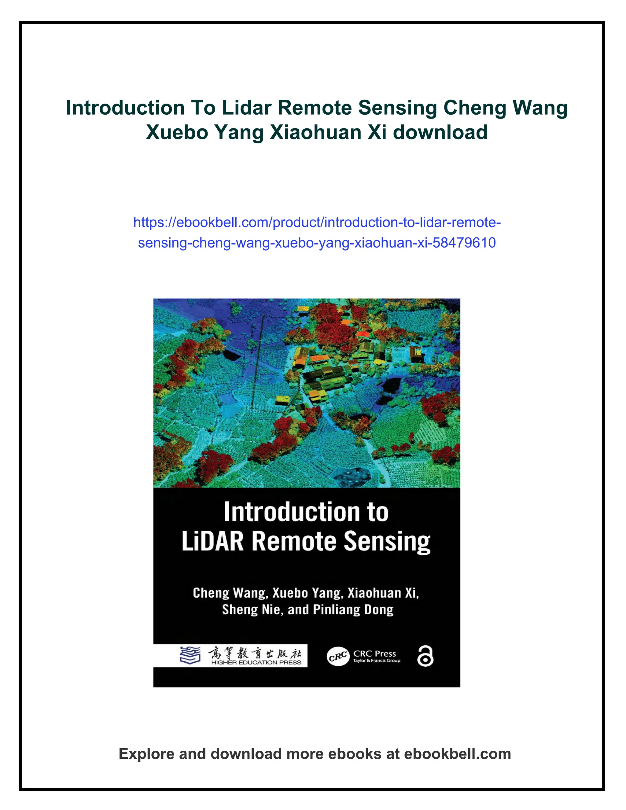 Introduction To Lidar Remote Sensing Cheng Wang Xuebo Yang Xiaohuan Xi ...
