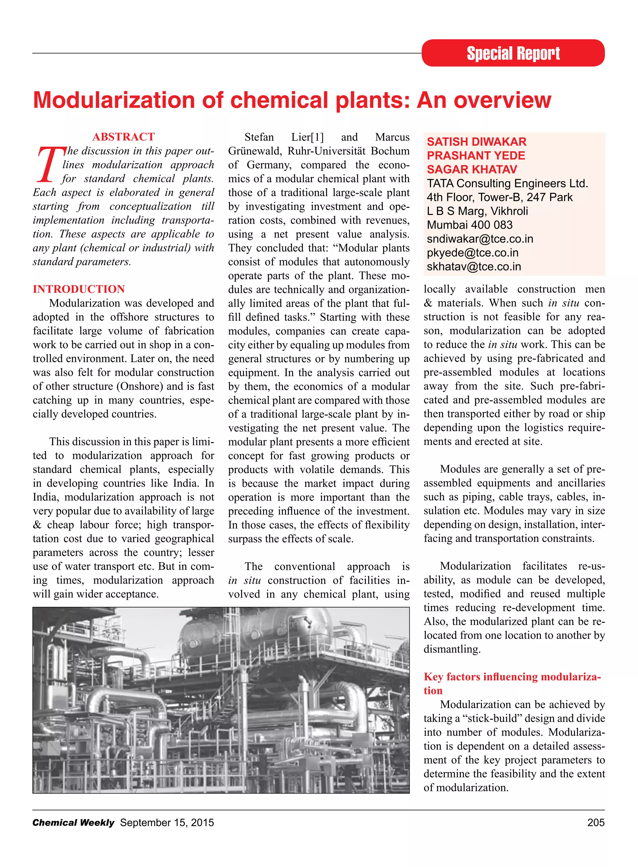 TCE Paper on Modular Engineering | PDF