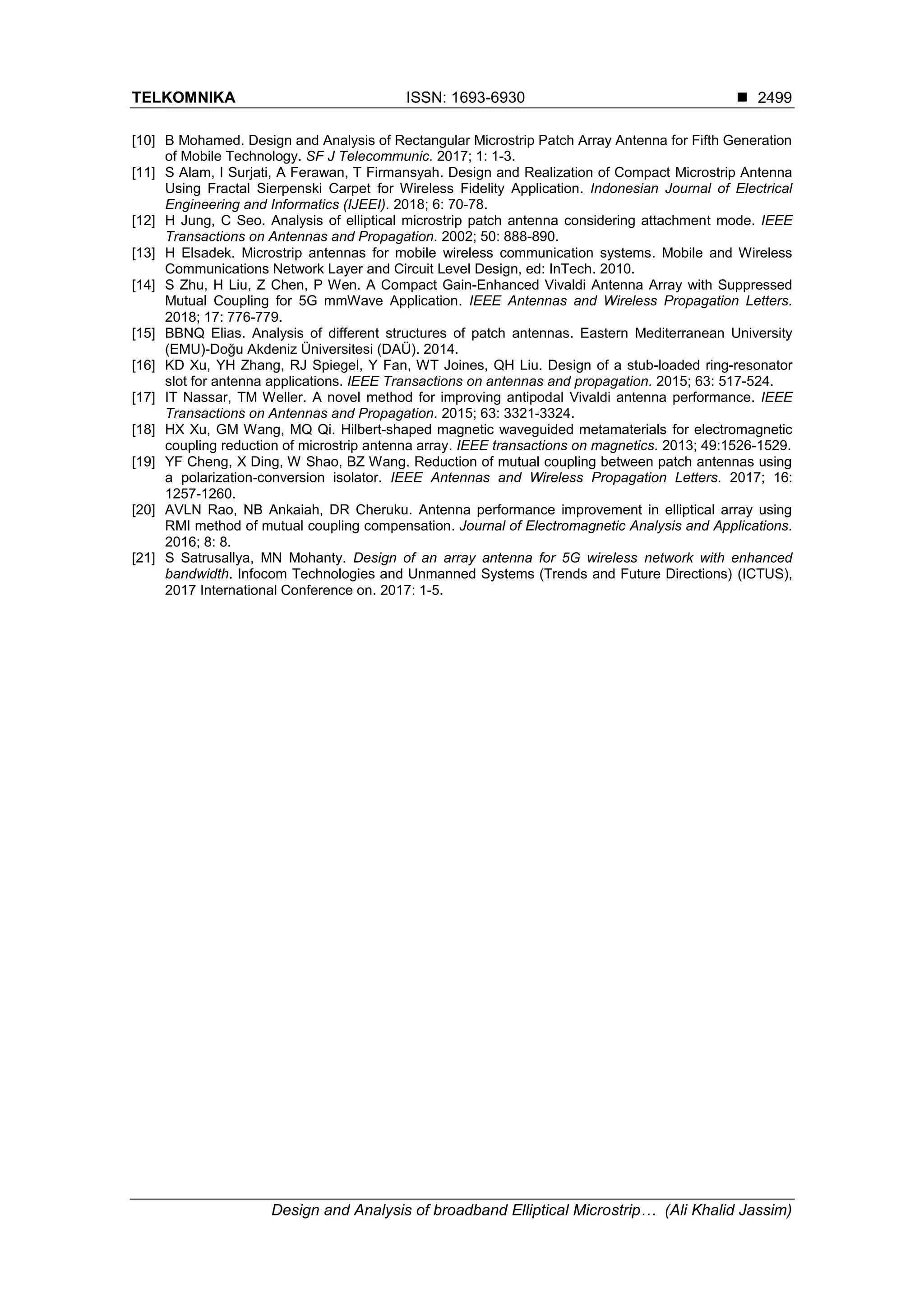 Design and Analysis of Broadband Elliptical Microstrip Patch Antenna ...