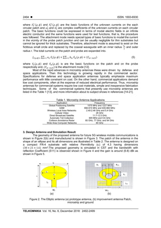 Design and Analysis of Broadband Elliptical Microstrip Patch Antenna for Wireless Communication ...
