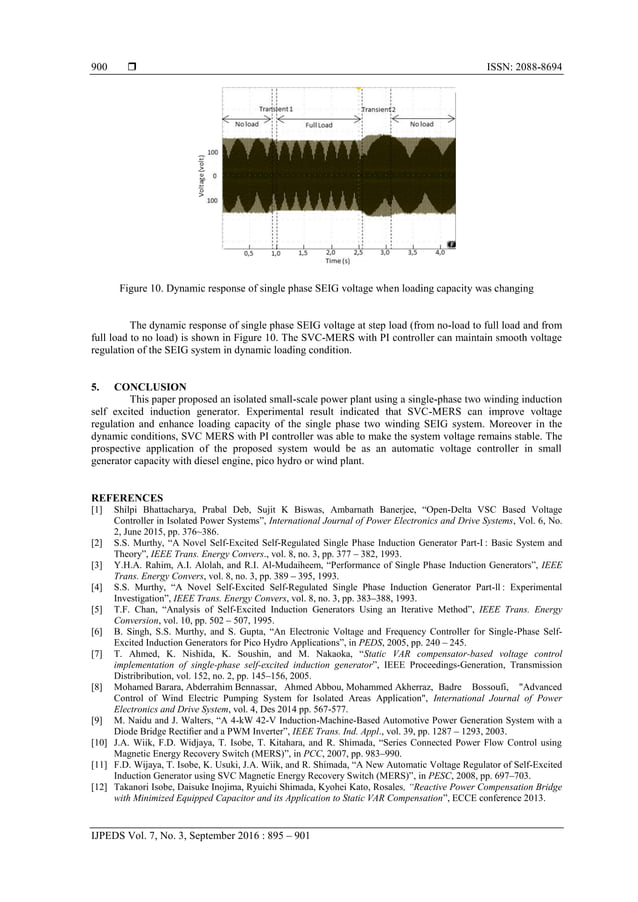 Voltage Control of Single-Phase Two Winding Self Excited Induction Generator Using SVC-MERS for ...