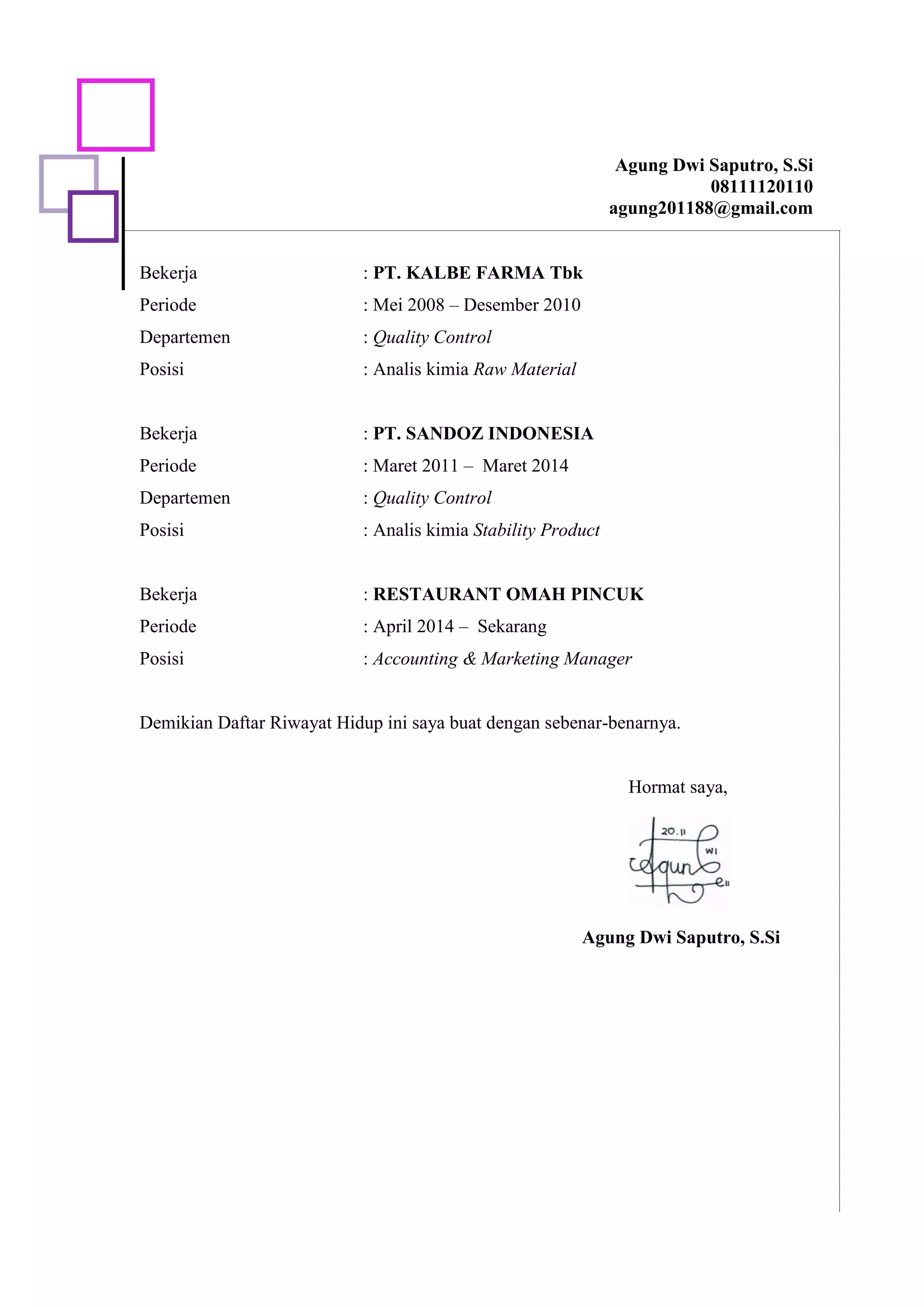 CV AGUNG DWI SAPUTRO | PDF
