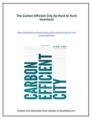 The Carbon Efficient City Ap Hurd Al Hurd | PDF