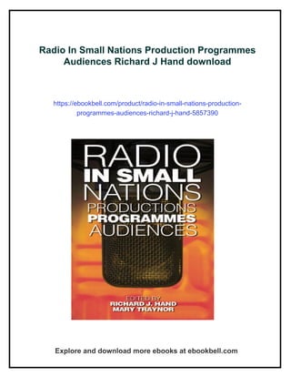 Radio In Small Nations Production Programmes Audiences Richard J Hand | PDF