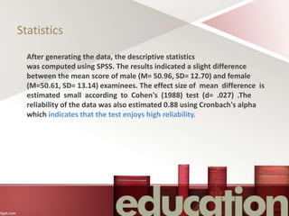 Article Analysis - Language Testing | PPT