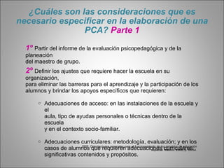 LA PCA COMO RESPUESTA A LAS NEE2 | PPT
