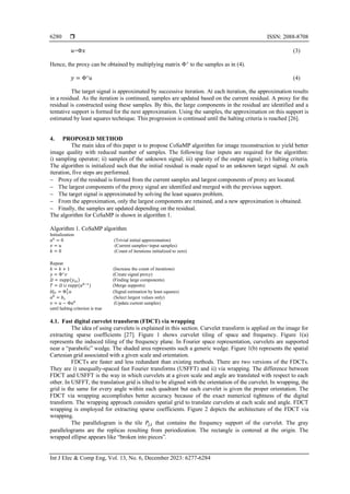 Image reconstruction through compressive sampling matching pursuit and curvelet transform | PDF