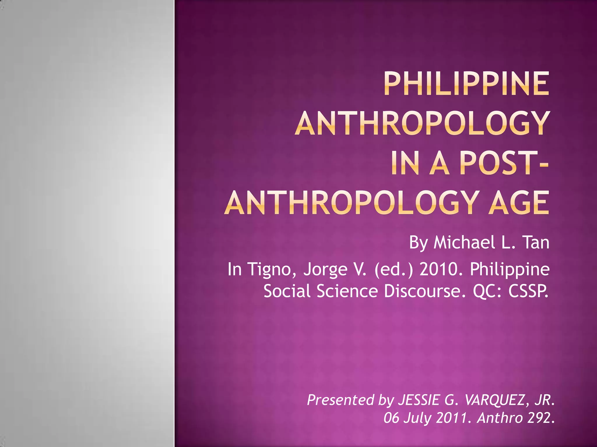 Anthropological Theory class presentation | PPTX